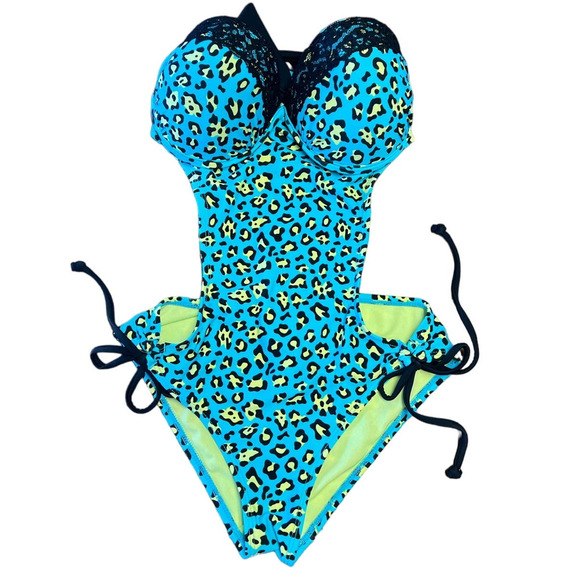 BONGO | Swim | Bongo Vibrant Blue And Yellow Animal Print One Piece ...